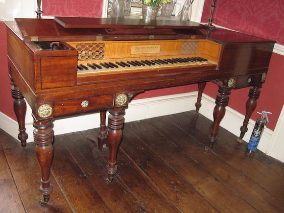 Bonhams : A late Regency mahogany and ebony strung square piano,by ...