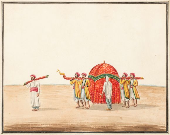Bonhams : A group of nine paintings depicting various trades and ...