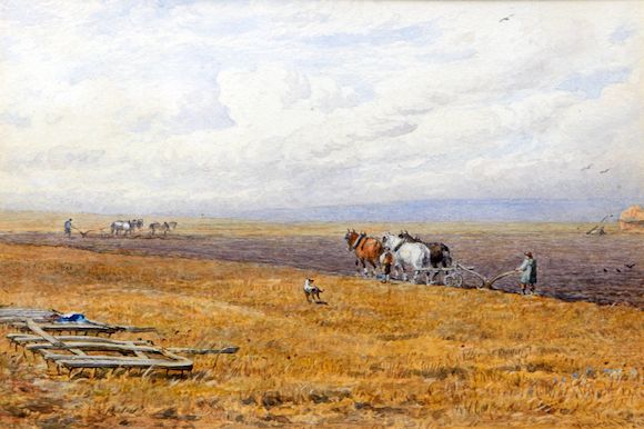 Bonhams : George Arthur Fripp, RWS (British, 1813-1896) 'Ploughing'