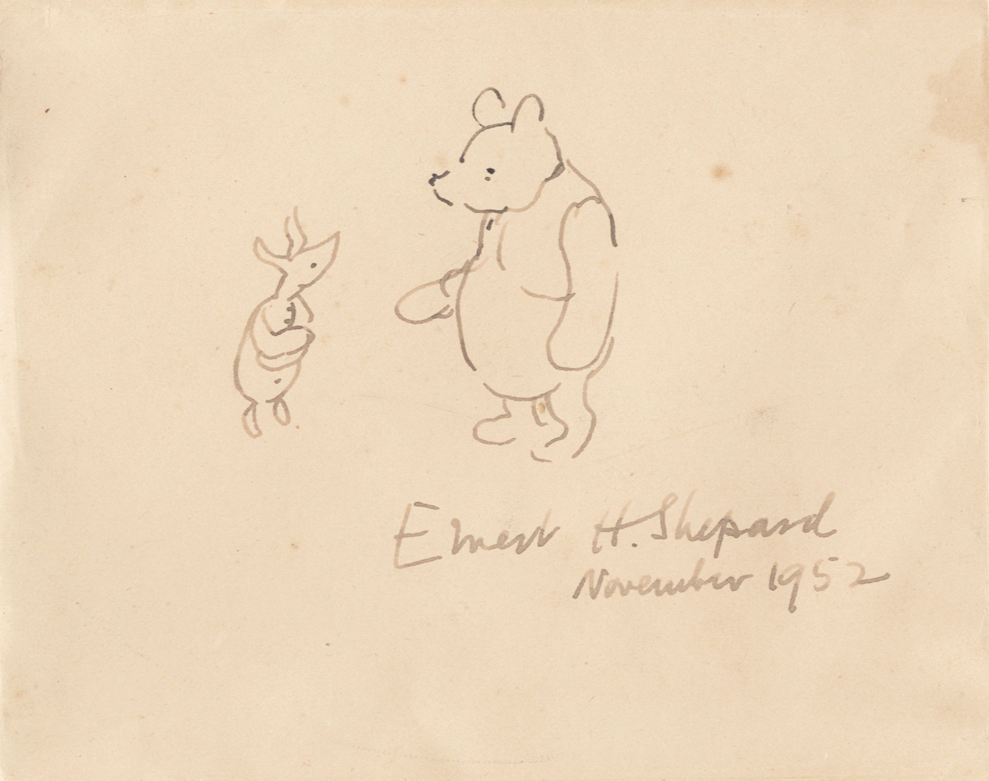 Bonhams : MILNE (A.A.) - SHEPARD (E.H.) Original drawing of Pooh and ...