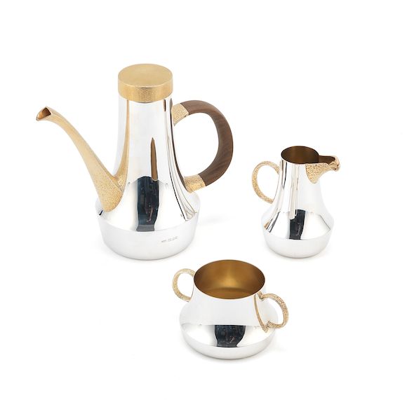 Bonhams : CHRISTOPHER NIGEL LAWRENCE: A silver and silver-gilt three ...