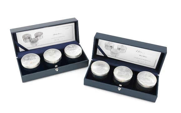 Bonhams : CHRISTOPHER NIGEL LAWRENCE: A cased set of three Britannia ...