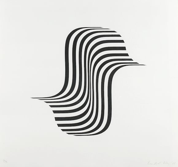 Bonhams : Bridget Riley (British, born 1931) Untitled (Winged Curve ...
