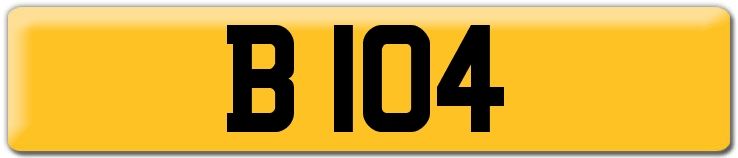 Bonhams Cars : Registration number 'B 104',