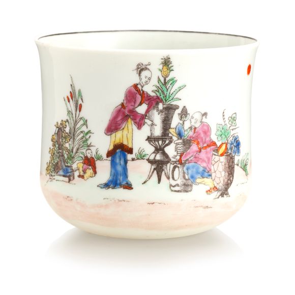 Bonhams : A Worcester 'Red Bull' pattern finger bowl Circa 1760