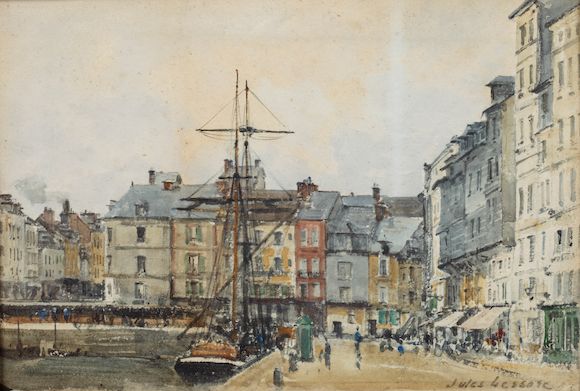 Bonhams : Jules Lessore (French/British, 1849-1892) A town quay; and ...