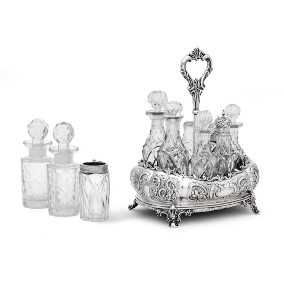 Bonhams : An early Victorian silver cruet frame probably by Robert ...