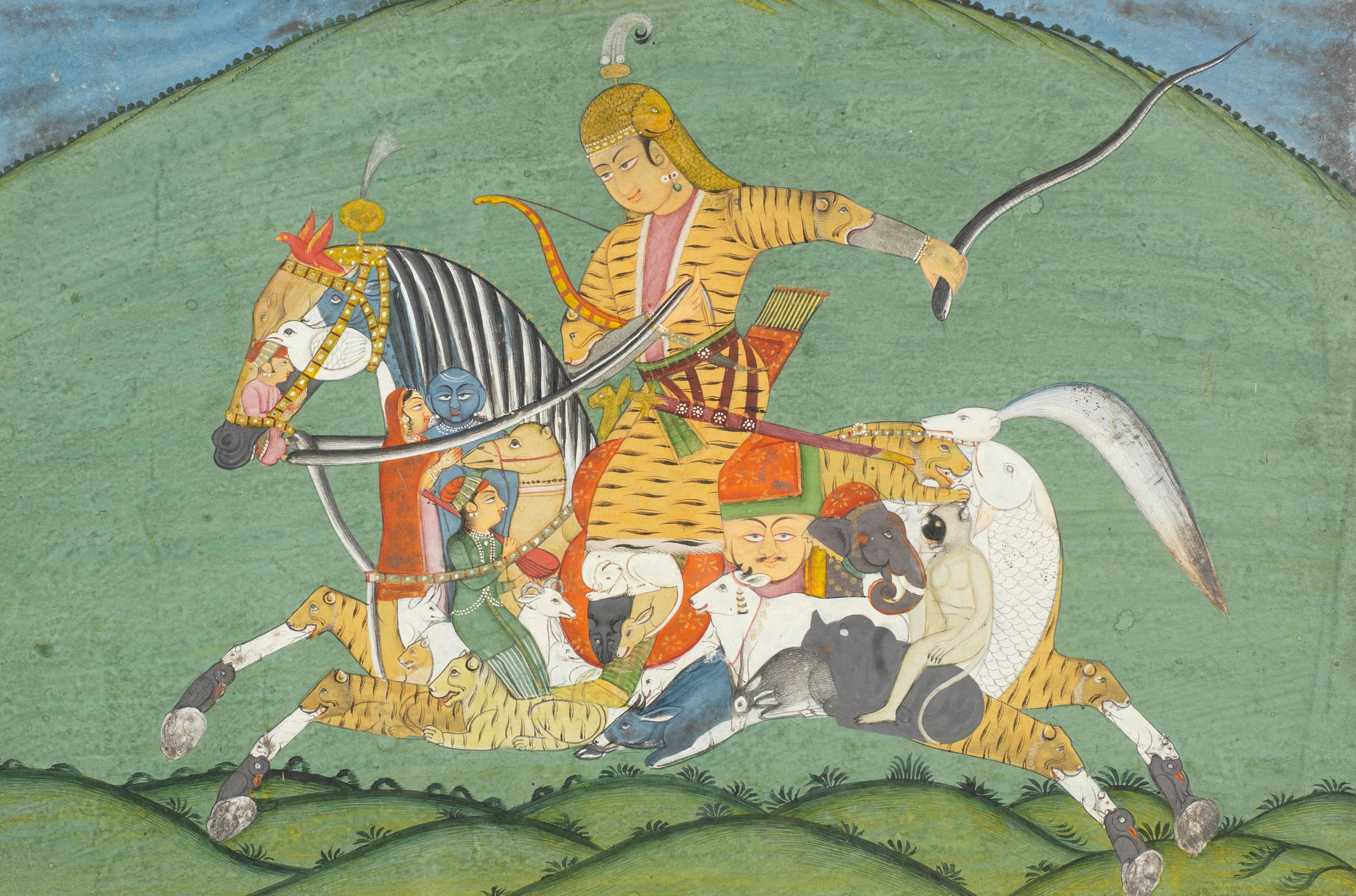 Bonhams : A rider on a composite horse made up of human figures, demons ...