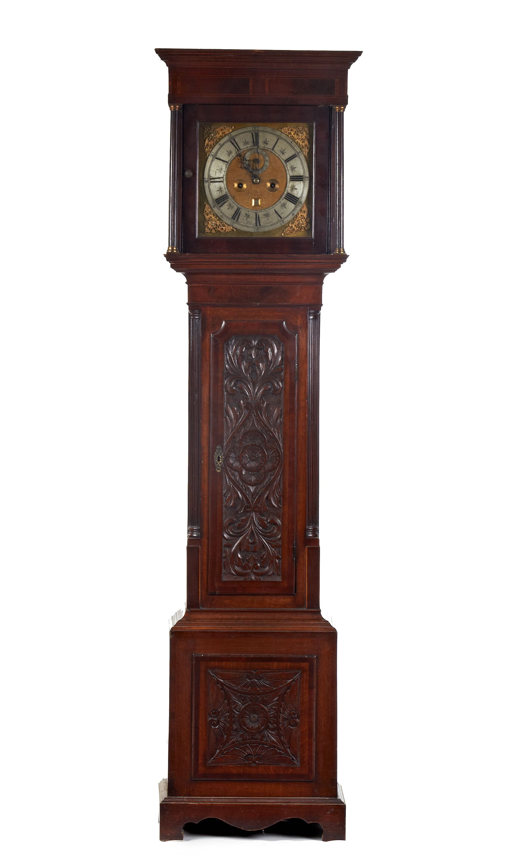 Bonhams : An 18th century oak and mahogany 8 day longcase clock Dan ...