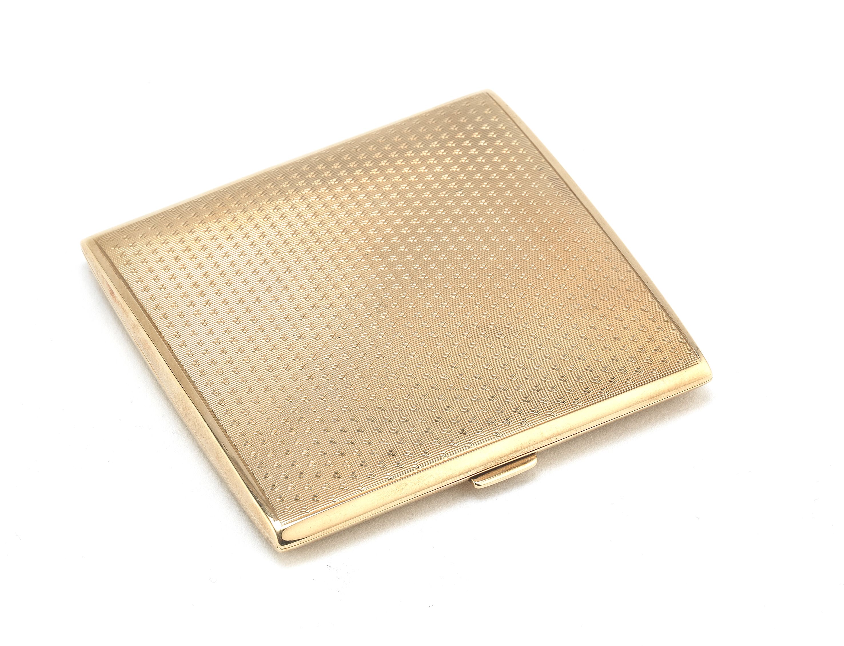 Bonhams : A 9 carat gold cigarette case by S Blackensee & Sons Ltd ...
