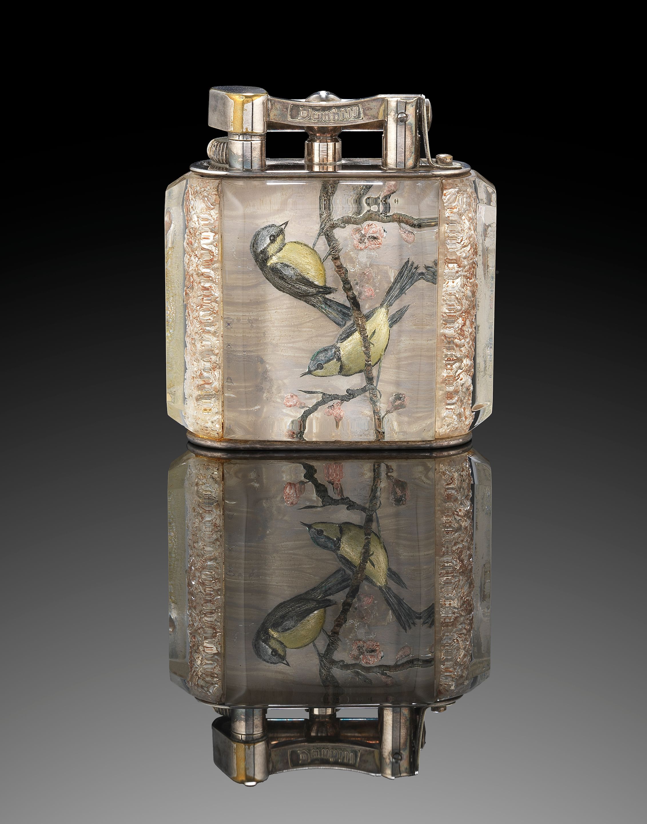 Bonhams : DUNHILL An extremely rare large 'Aviary' lighter
