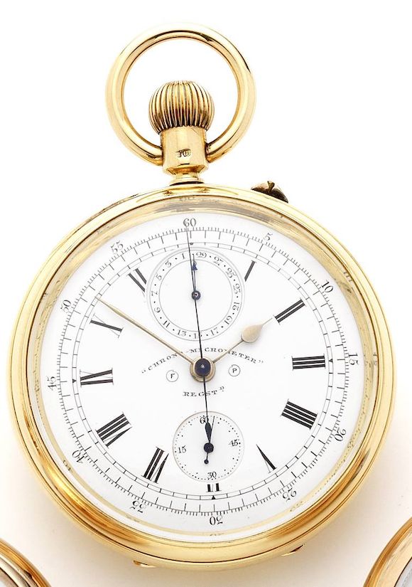 Bonhams : 'Chrono-Micrometer.' A late 19th century 18ct gold open face ...