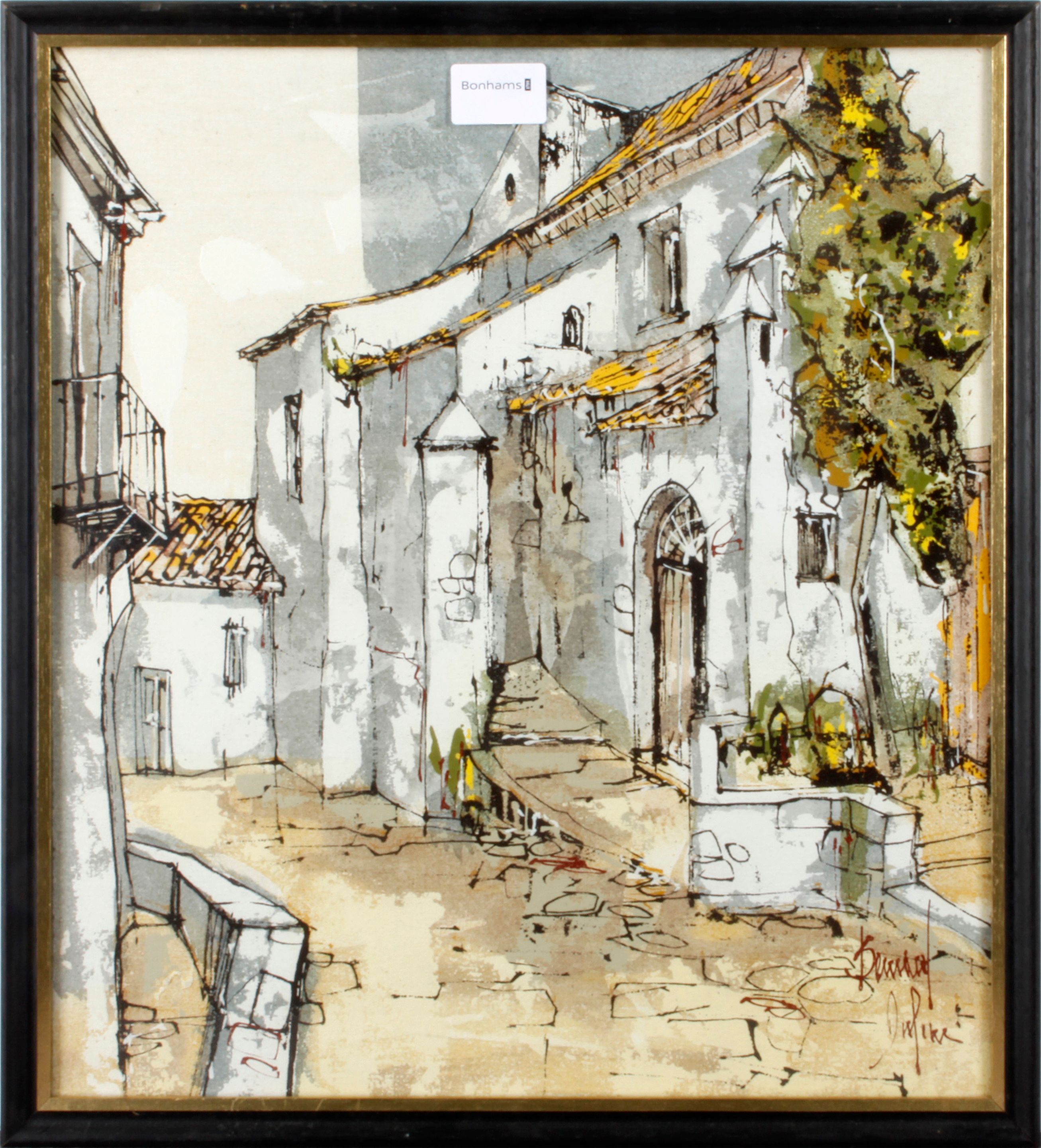 Bonhams : Bernard Dufour (French, born 1922) Continental fishing harbour,