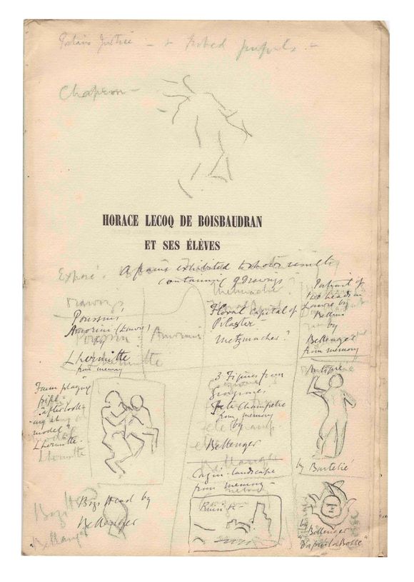 Bonhams : MANUSCRIPTS - RODIN'S TEACHER. Papers of Horace Lecoq de ...