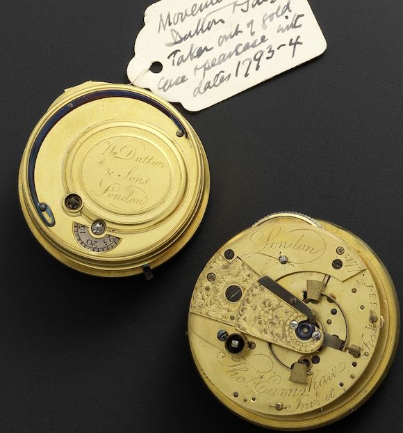 Bonhams : A lot of two interesting pocket watch movements including a ...