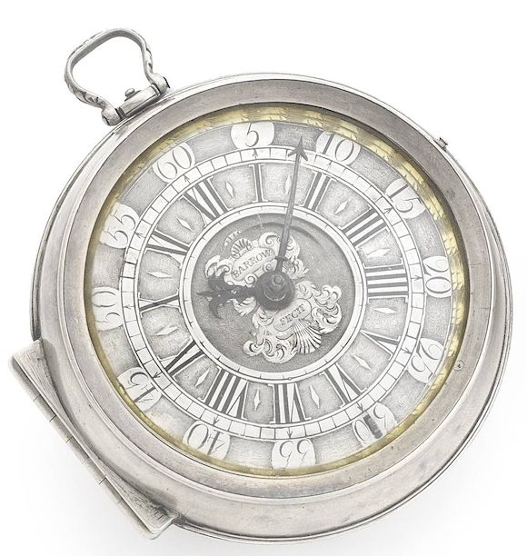 Bonhams : James Barrow. An early 18th century silver champlevé dial ...