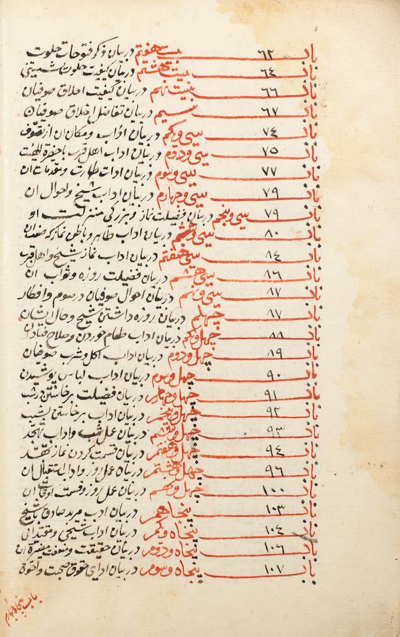 Bonhams : A commentary on Shihab al-Din 'Umar bin Muhammad al-Suhrawardi's 'Awarif al-Ma'arif ...