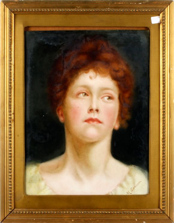 Bonhams : An English glazed earthenware portrait plaque, early 20th ...