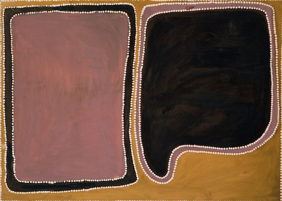 Bonhams : Rover Thomas (c. 1926-1998) Dreamtime travels of two men 1989