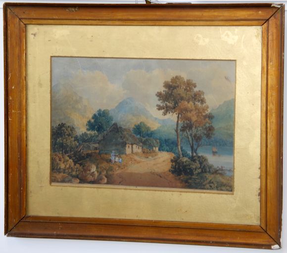 Bonhams : Cornelius Pearson (British, 1805-1891) Landscape with figure ...