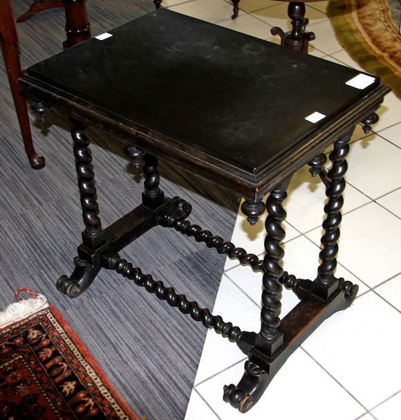 Bonhams : A late 18th Century ebonized stand,