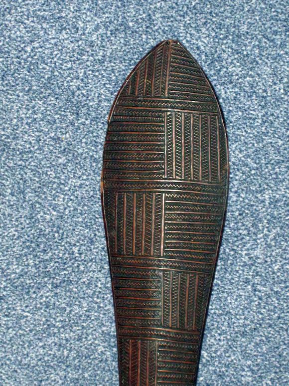 Bonhams : A carved war club, 'akau tau Tonga 108cm long