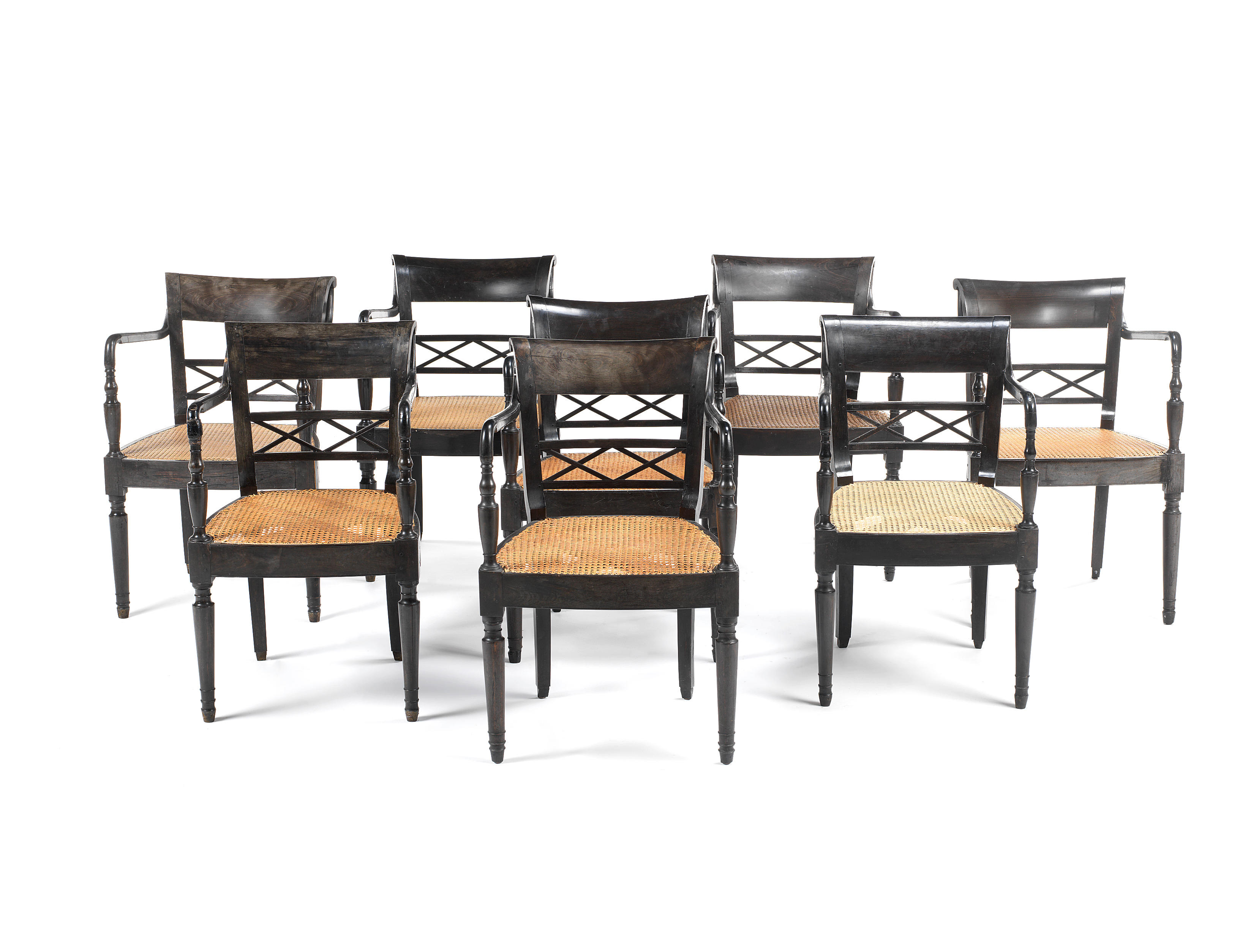 Bonhams A Set Of Eight Early 19th Century Anglo Indian Ebony Armchairs
