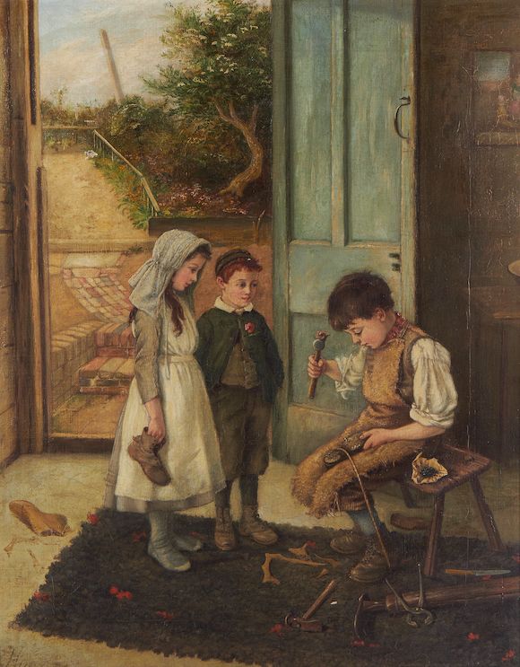 Bonhams : Reuben Hunt (British, 1879-1962) The young cobbler