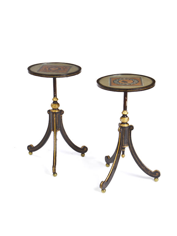 Bonhams A Pair Of Regency And Later Ebonised And Parcel Gilt