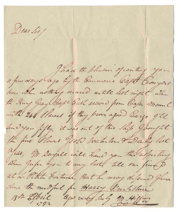 Bonhams : MANUSCRIPTS - SLAVERY. Autograph letter signed by M. Higgins ...