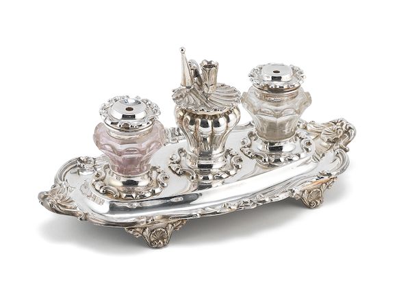 Bonhams : A Victorian silver desk inkstand by Jacob & Albert Savory ...