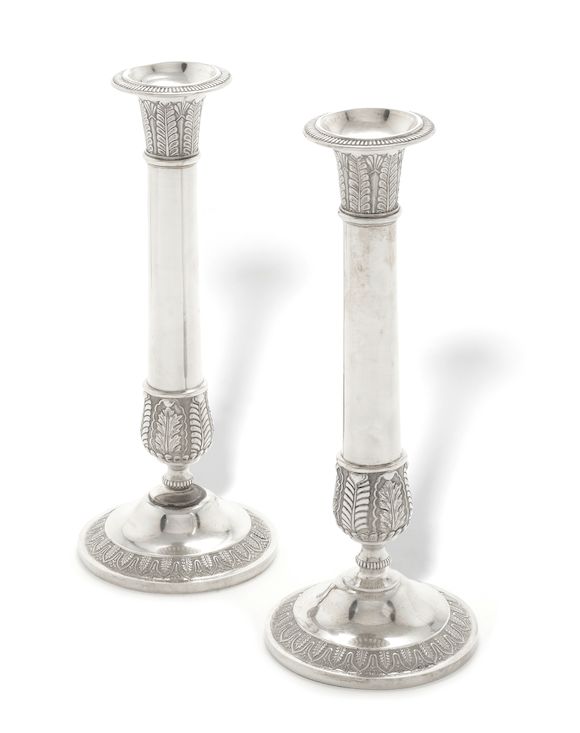 Bonhams : A rare pair of mid-19th century Chinese silver candlesticks ...