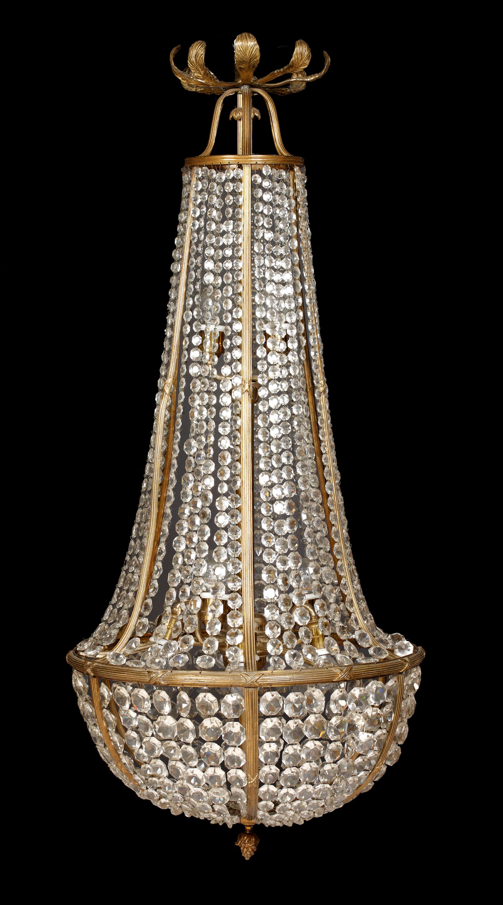 Bonhams : A gilt brass electrolier