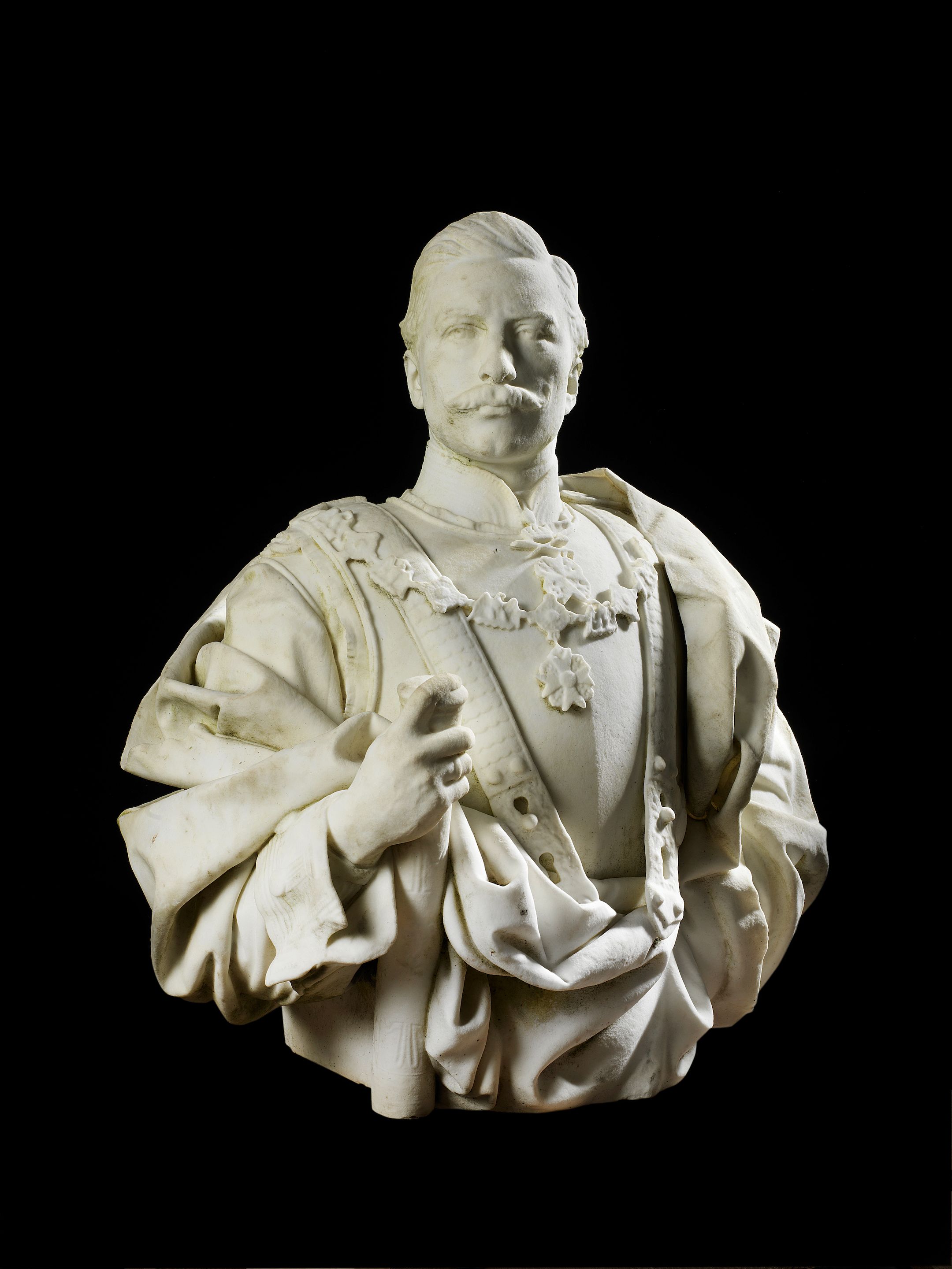 Bonhams : A large late 19th/early 20th century white marble bust of ...