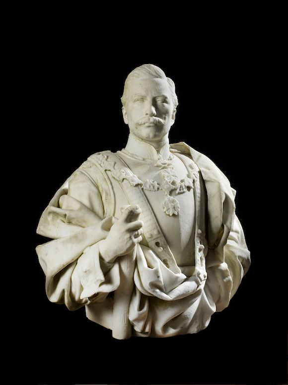 Bonhams : A large late 19th/early 20th century white marble bust of ...
