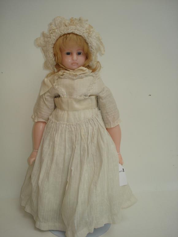 Bonhams Poured Wax Shoulder Head Doll German Circa 1850
