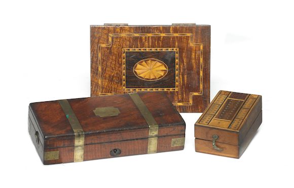 Bonhams : Three Australian specimen timber boxes, 19th century