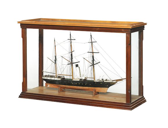 Bonhams : A cased model steam clipper ship, 19th Century