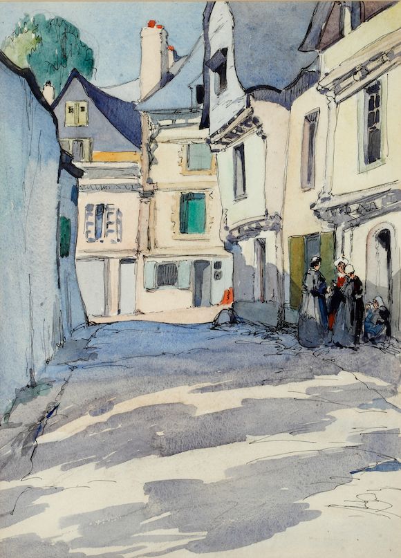 Bonhams : Iain MacNab (British, 1890-1967) Gossiping, Brittany, Auray ...