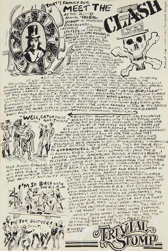 Bonhams : The Clash Six pages of original Ray Lowry US tour diary ...