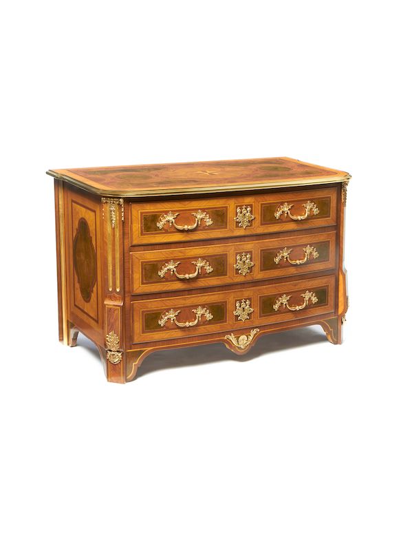 Bonhams : A Régence style gilt brass mounted walnut, amaranth and ...