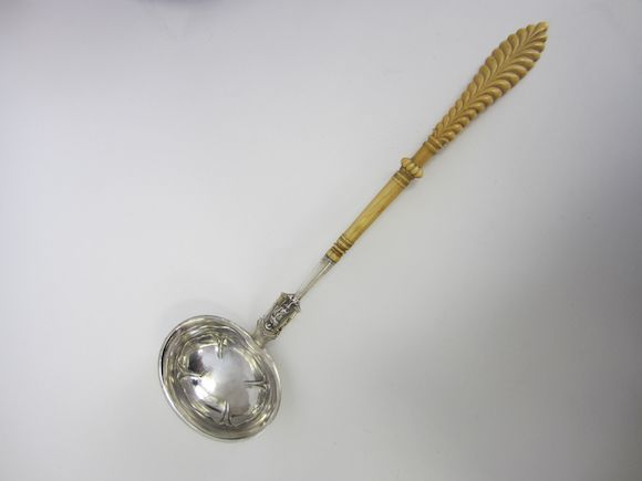 Bonhams : An Austro-Hungarian silver and ivory handled ladle by maal ...