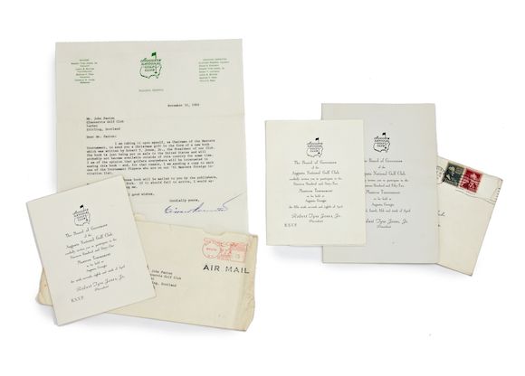 Bonhams : An Augusta National invitation to [John Panton] to ...