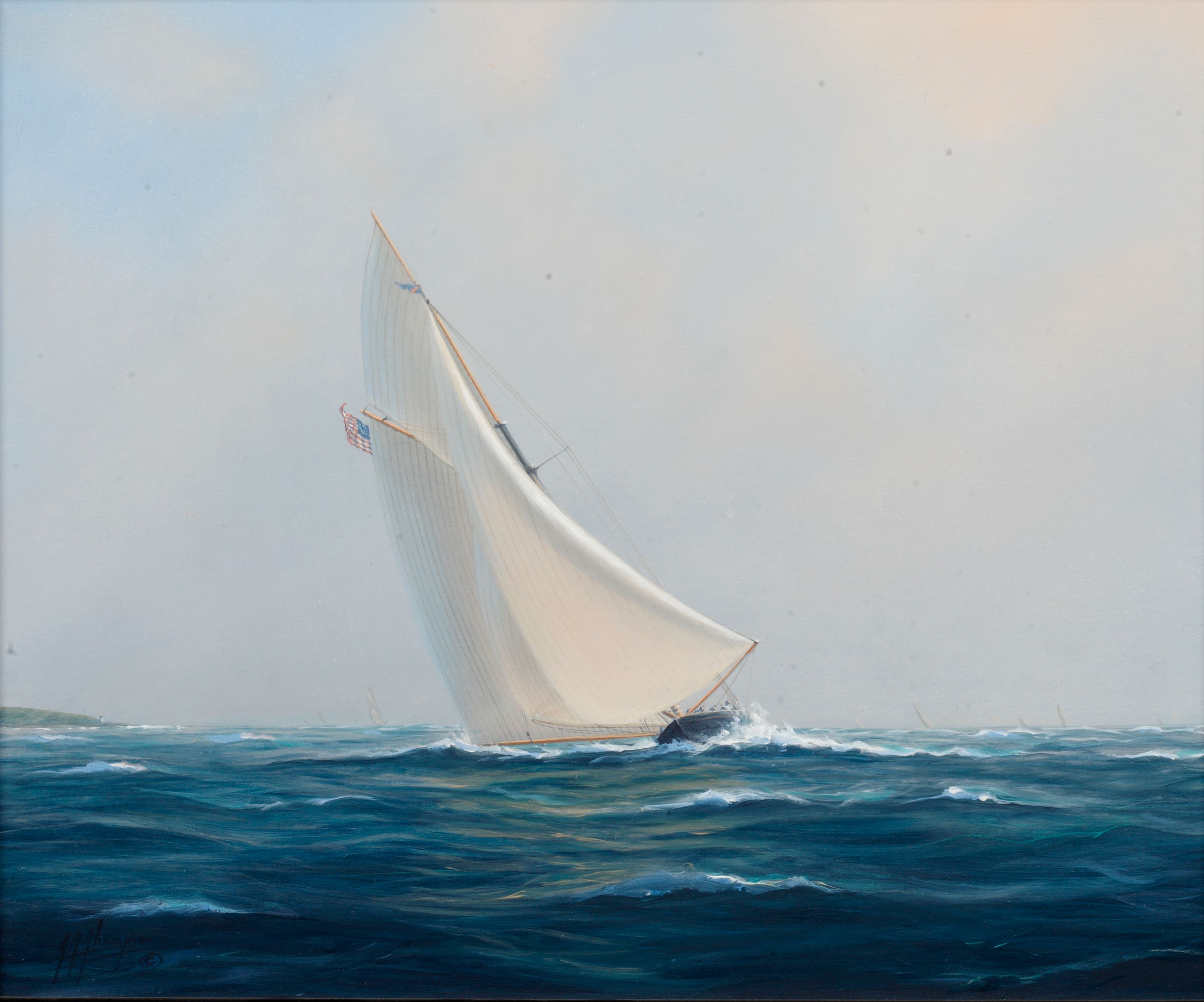 Bonhams : Tim Thompson (born Hull, 1951) Thetis entering Newport harbour