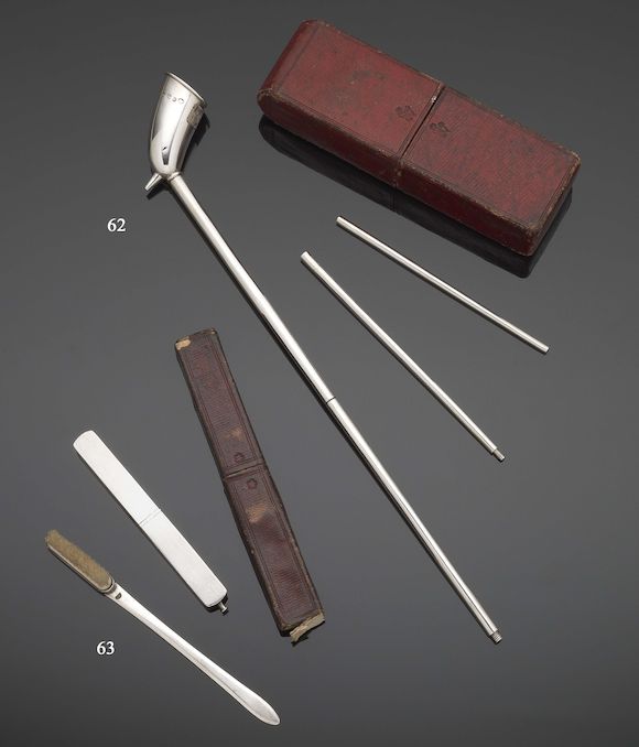 Bonhams : A cased George III silver toothbrush and tooth powder box by ...