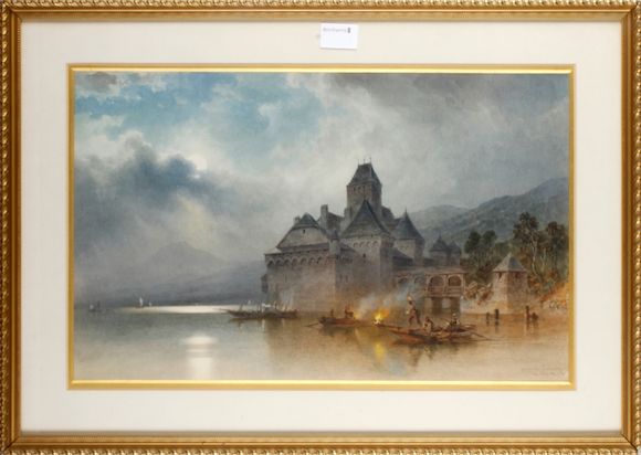 Bonhams : Emil Rieck (German, born 1852) Chateau Chillon; and a View of ...