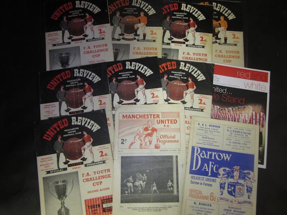 Bonhams : A collection of Manchester United youth team programmes