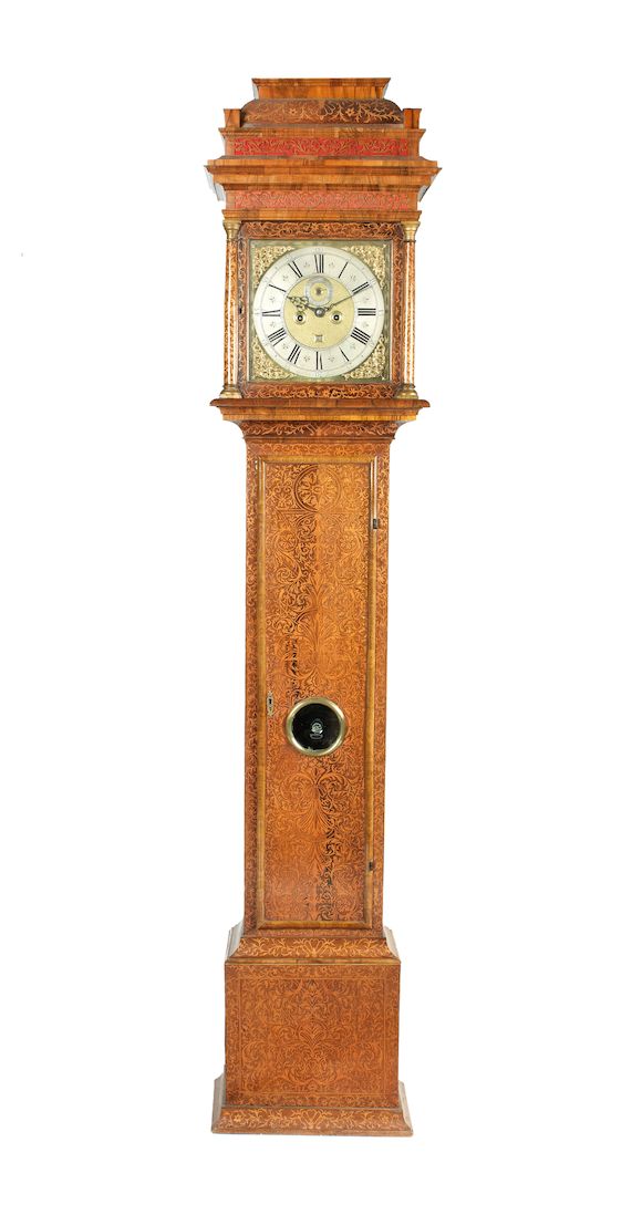 Bonhams : An early 18th century month going seaweed marquetry longcase ...