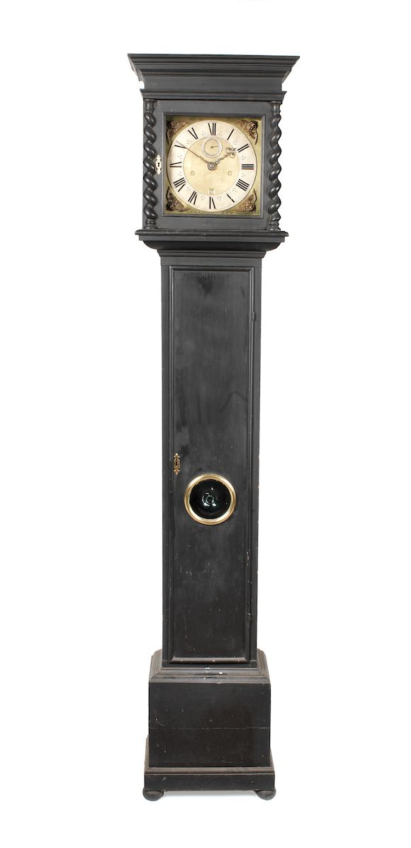 Bonhams : A rare late 17th century longcase clock movement and dial in ...