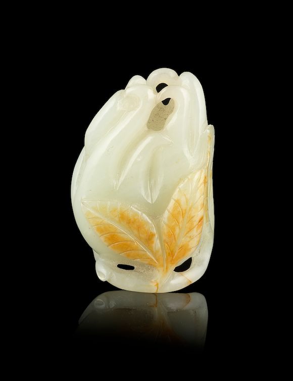 Bonhams : A celadon jade carving of a finger citron Qing Dynasty